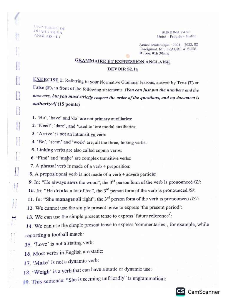 Devoirs ancien | PDF Devoirs ancien | PDF