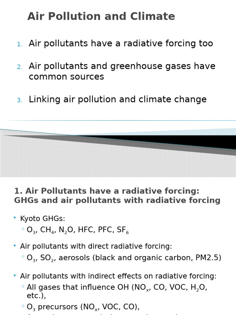 W-7-Air Pollution and Climate | PDF | Greenhouse Gas | N Ox