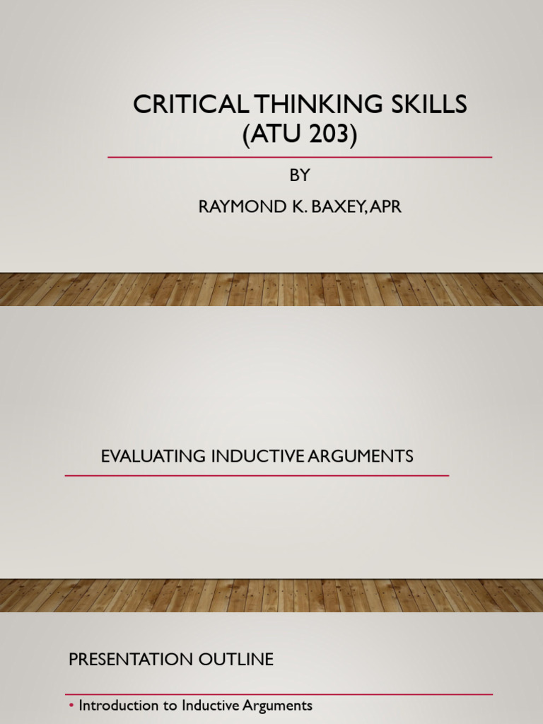 Evaluating Inductive Arguments - Critical Thinking | PDF | Inductive Reasoning | Argument