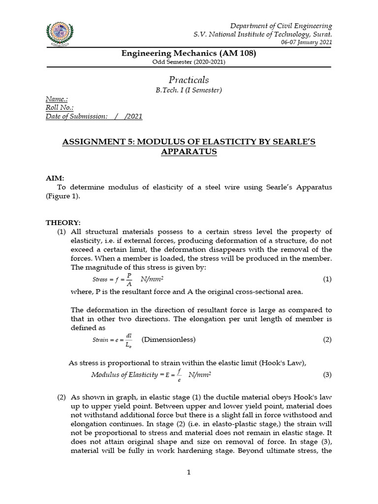 5 Assignment 5 | PDF | Deformation (Engineering) | Elasticity (Physics)