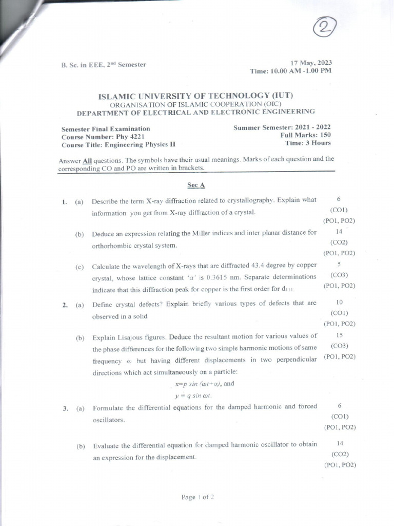 Phy 4221 Engineering Physics II | PDF