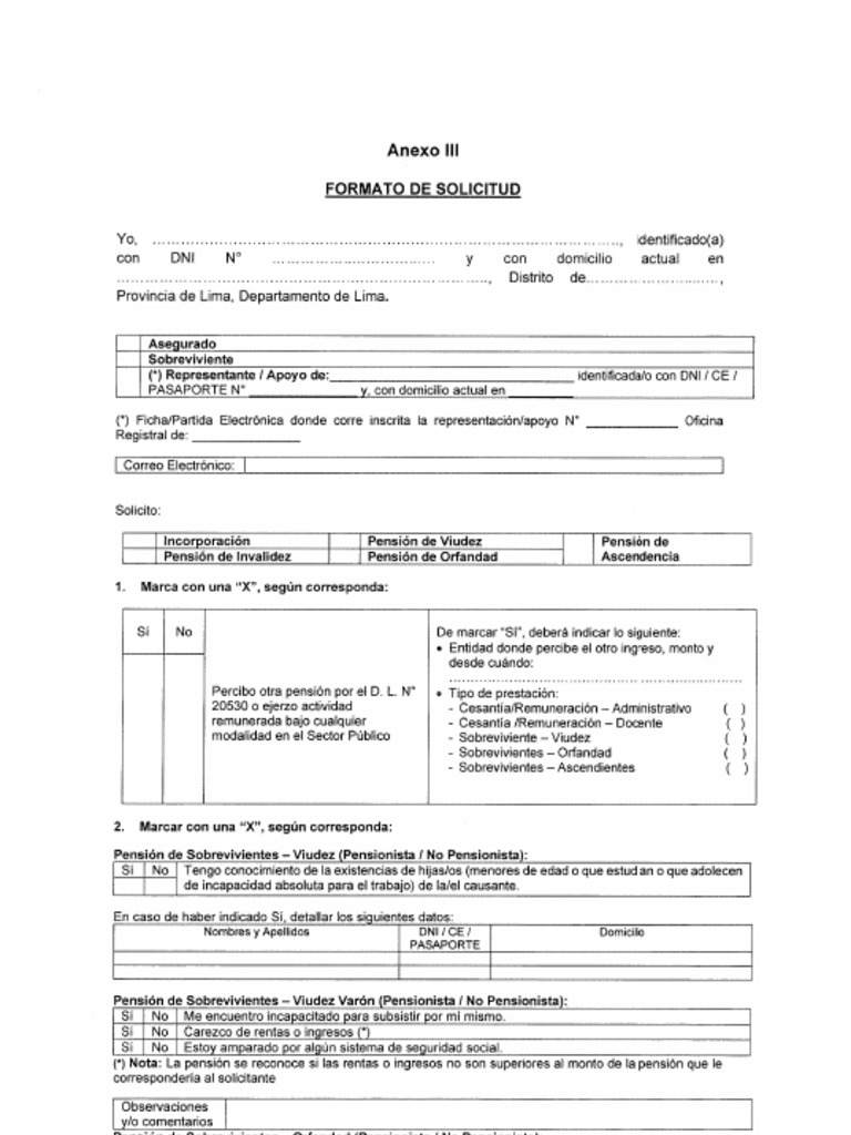 Formato de Solicitud-Anexo III - Cara 1 | PDF