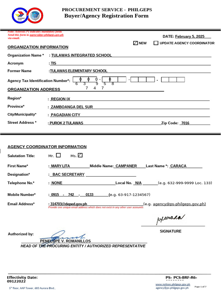 PhilGEPS Buyer Registration Form | PDF | Trademark | Copyright