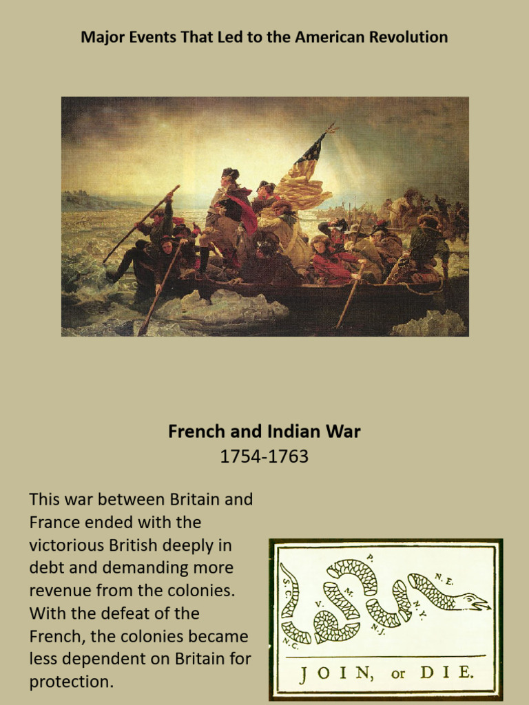 Major Events Leading to the American Revolution | PDF | American ...