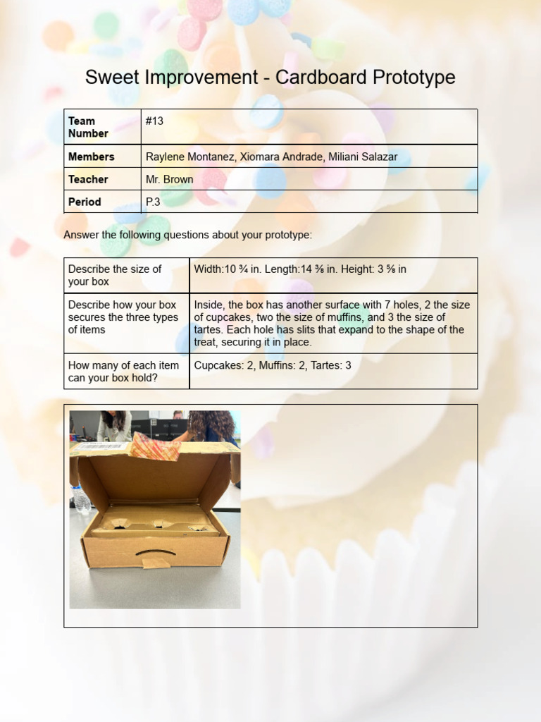 Cardboard Prototype for Treats Storage | PDF