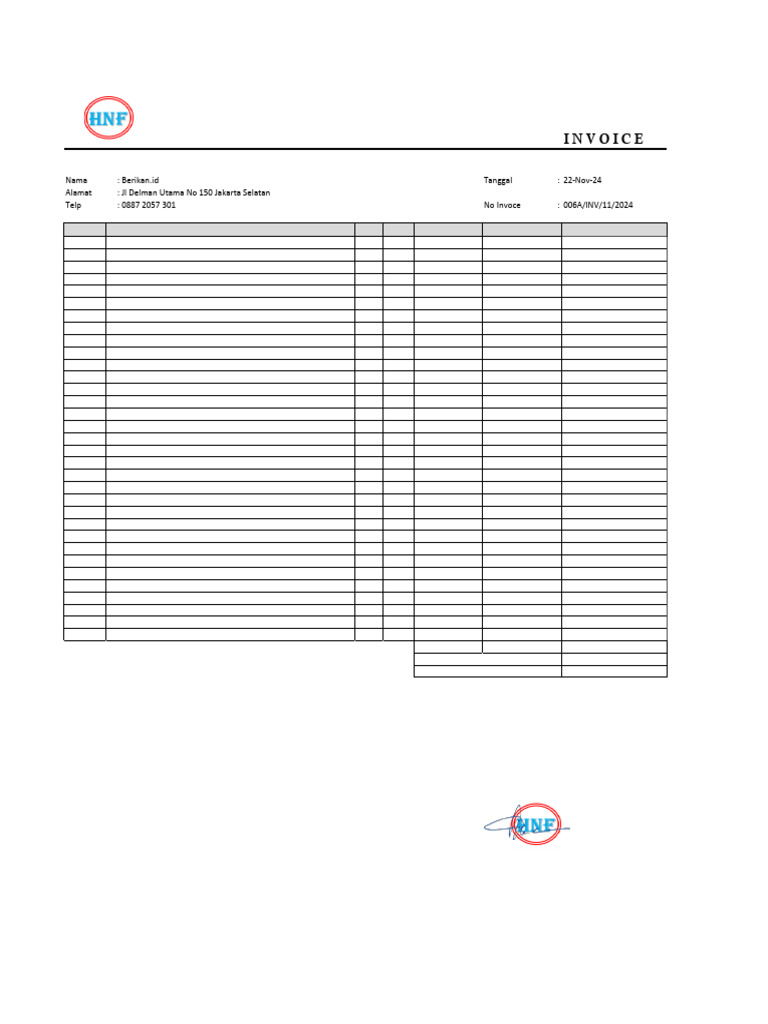 Nota Penjualan Ikan CV Hanafi | PDF