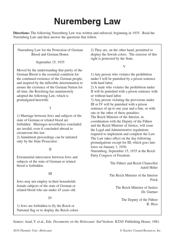 Nuremberg+laws (2) | PDF | Nazi Germany | Antisemitism