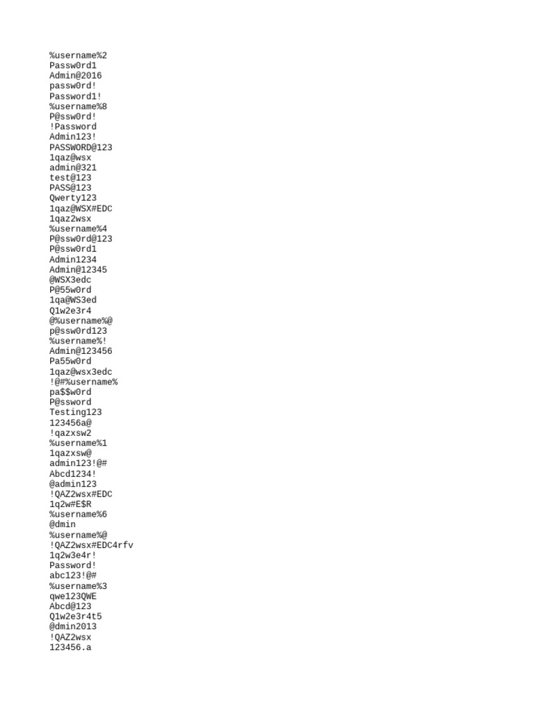 Usa Passwords | PDF | Authentication | Securities