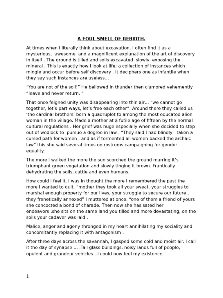 A FOUL SMELL OF REBIRTH-Brian Mwaka | PDF