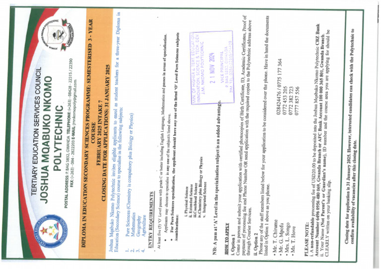 JMN Poly Intake-1 Secondary (Final) 1 | PDF