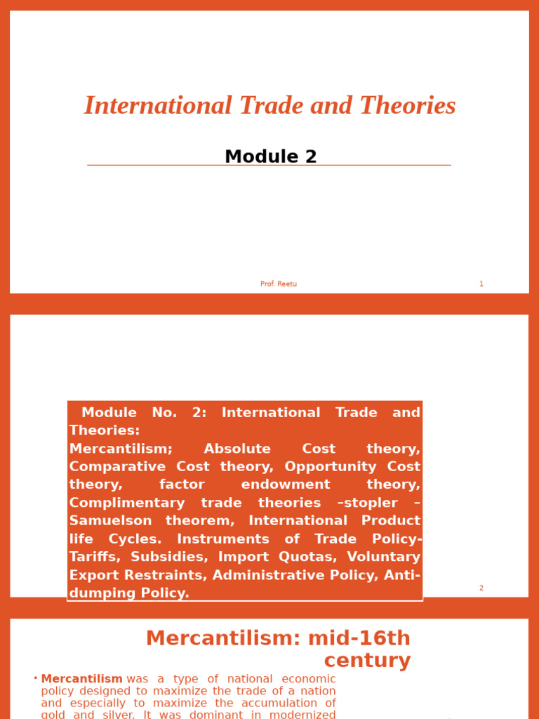 Module 2 - GBE - International Trade Theories | PDF | Dumping (Pricing Policy) | Labour Economics