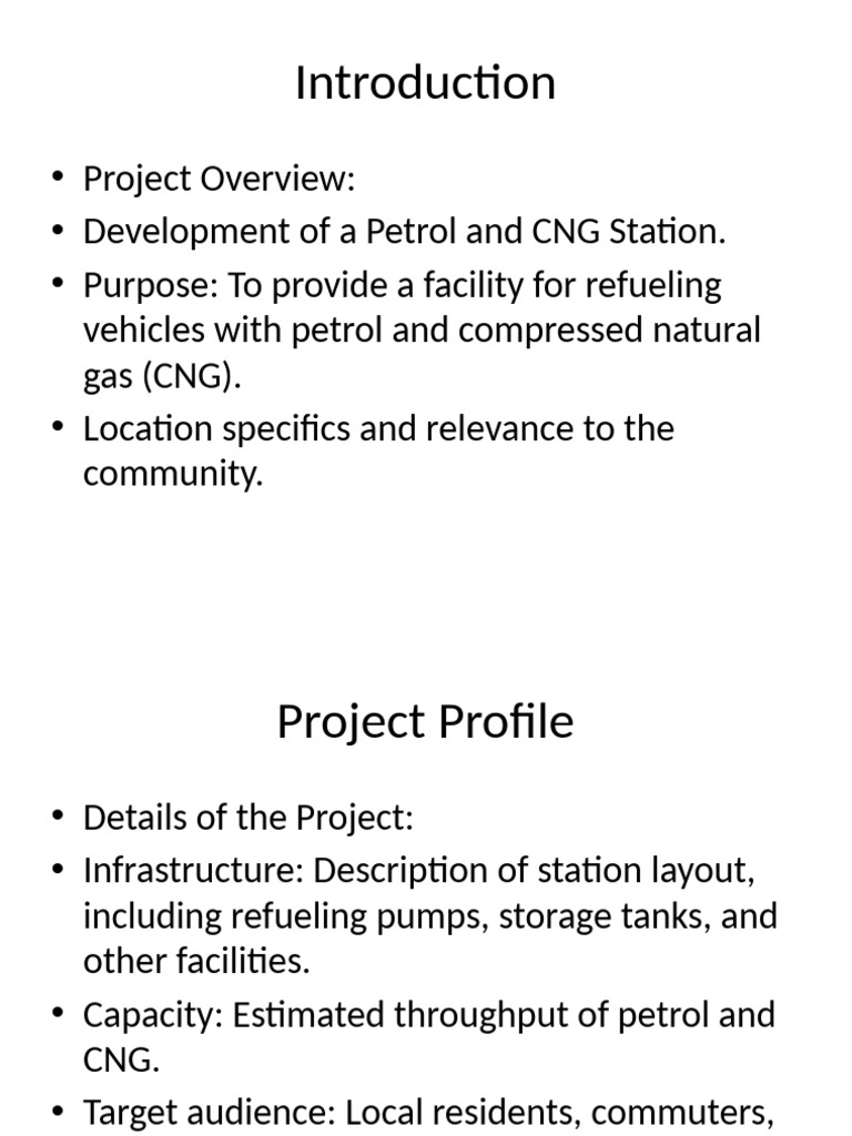 Petrol and CNG Station Project Overview | PDF | Climate Change ...