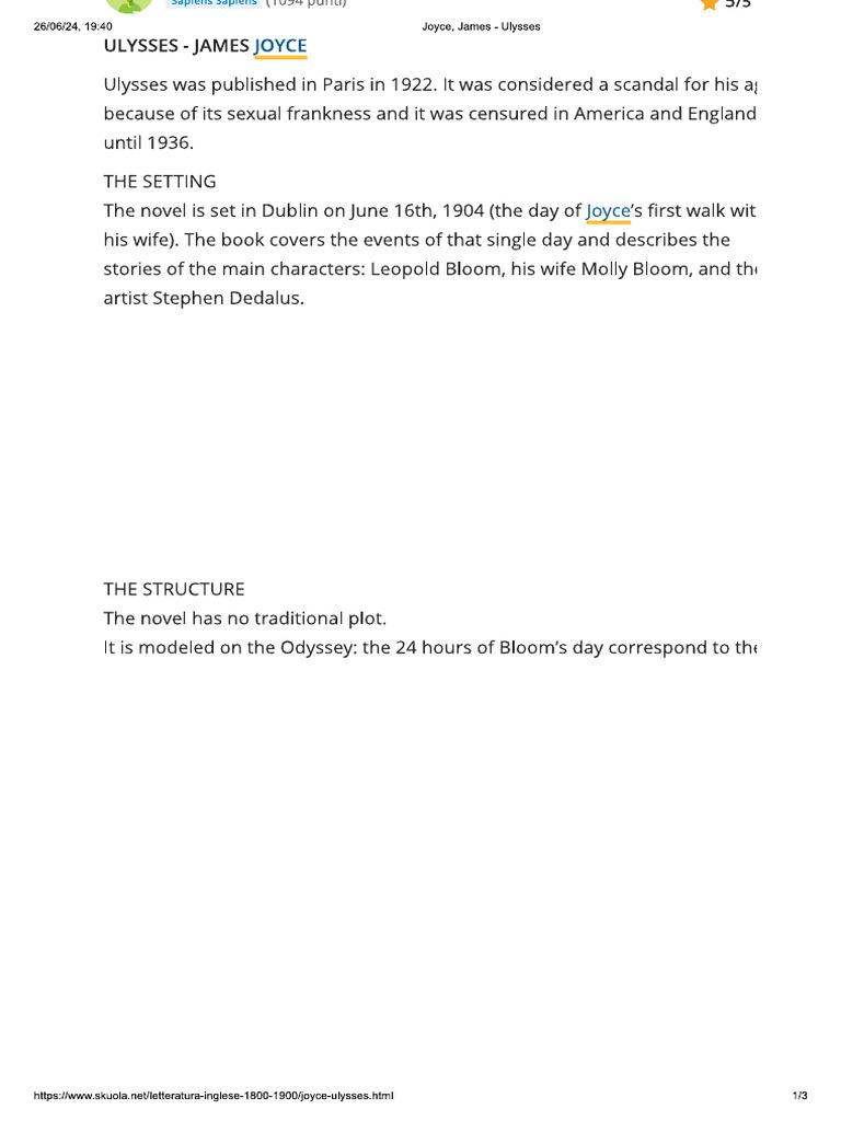 Joyce, James - Ulysses | PDF