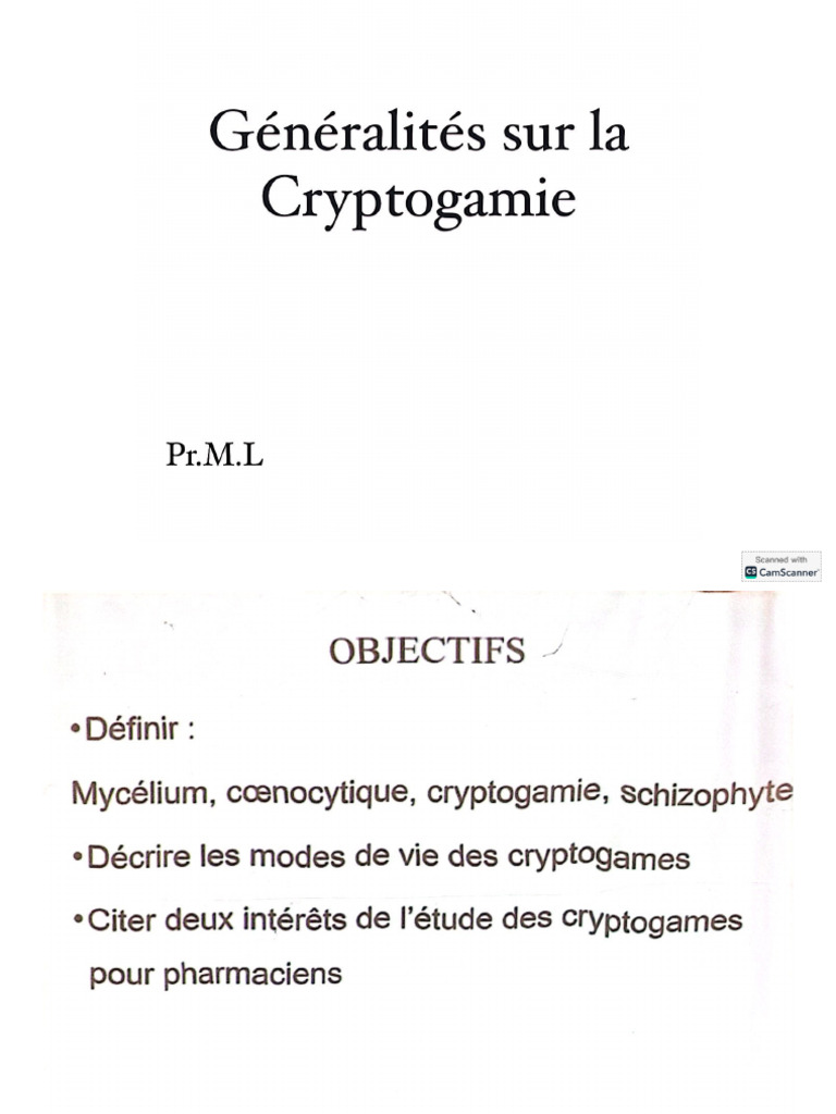 Généralités Sur La Cryptogamie-1 | PDF
