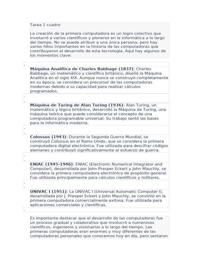 Tareas cuadro y linea de tiempo | PDF | Ciencias de la Computación | Ibm