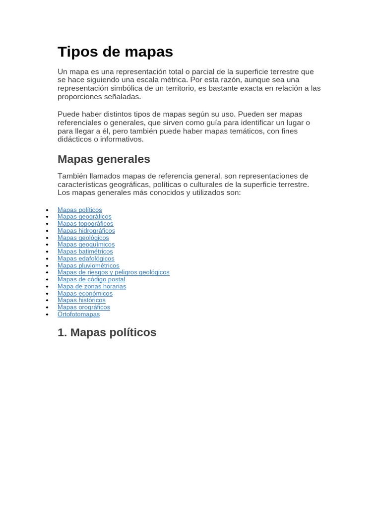 Guía de Tipos de Mapas y Usos | PDF | Mapa | Geología