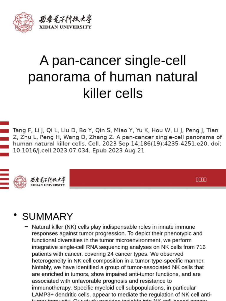 A Pan-Cancer Single-Cell Panorama of Human Natural Killer Cells | PDF | Natural Killer Cell ...