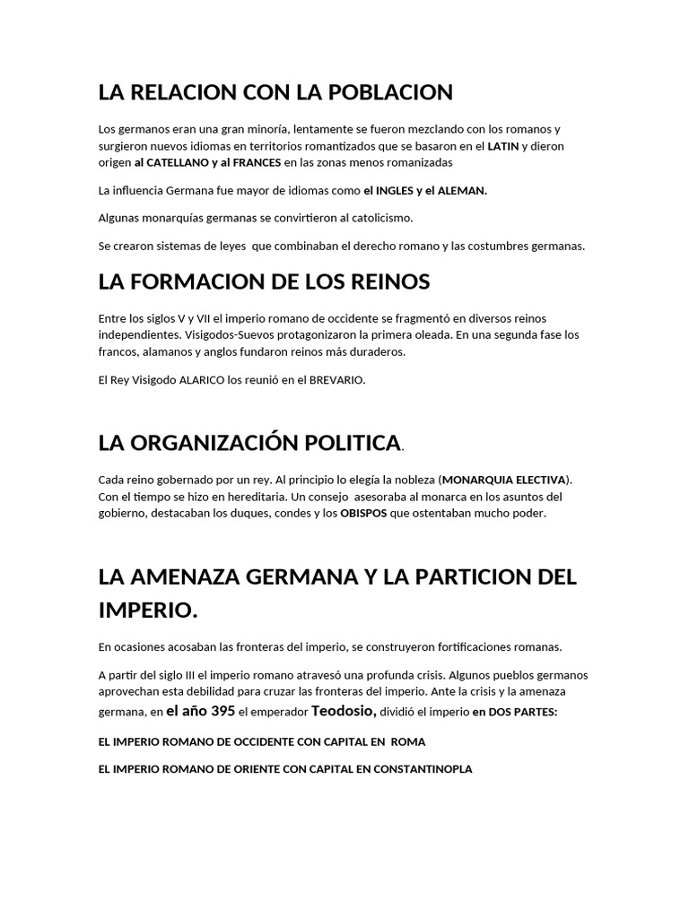 Influencia Germana en la Historia Europea | PDF | Pueblos germánicos ...