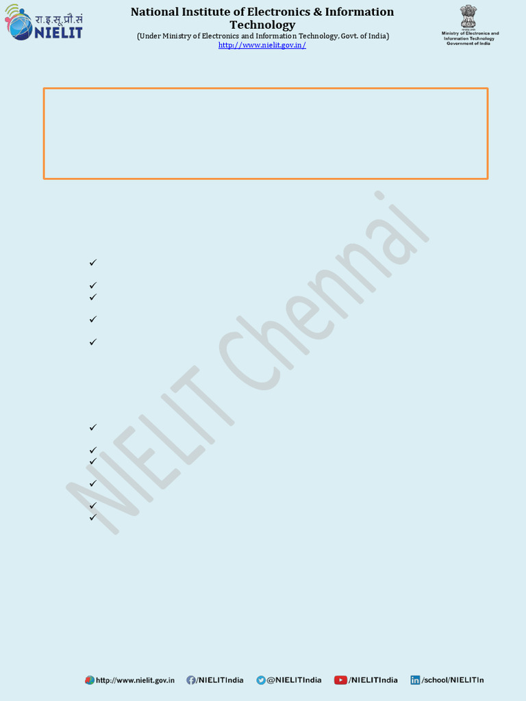 NIELIT-Networking Cerificate course | PDF | Computer Network | Operating System