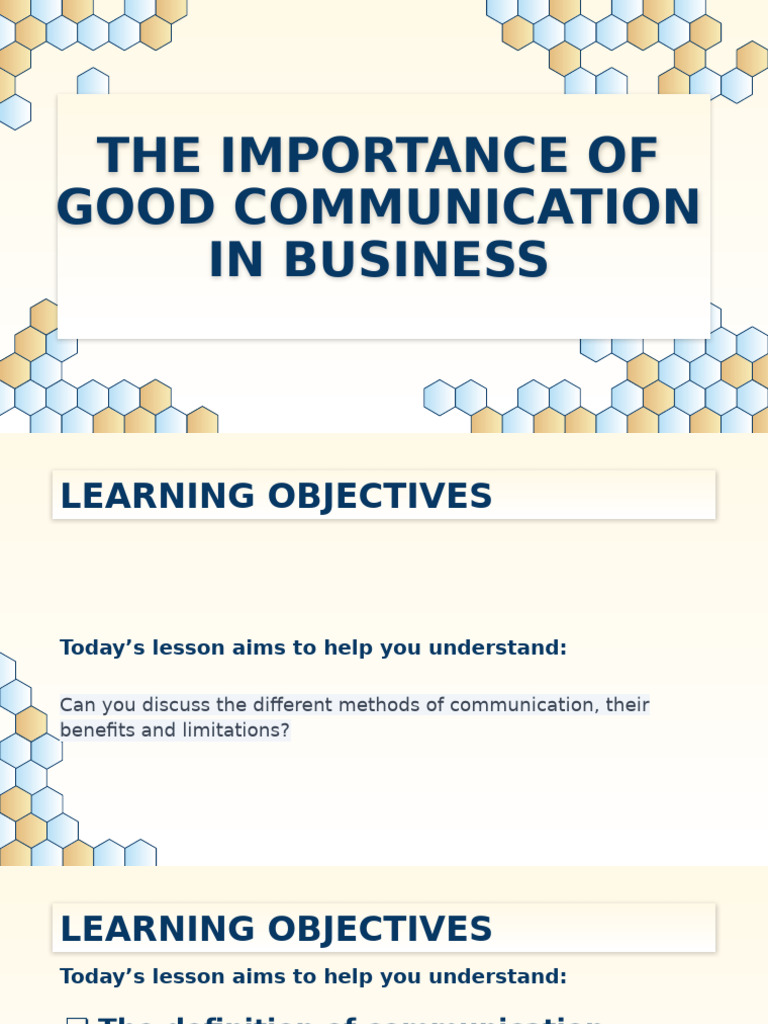 The Importance of Good Communication in Business | PDF | Communication ...