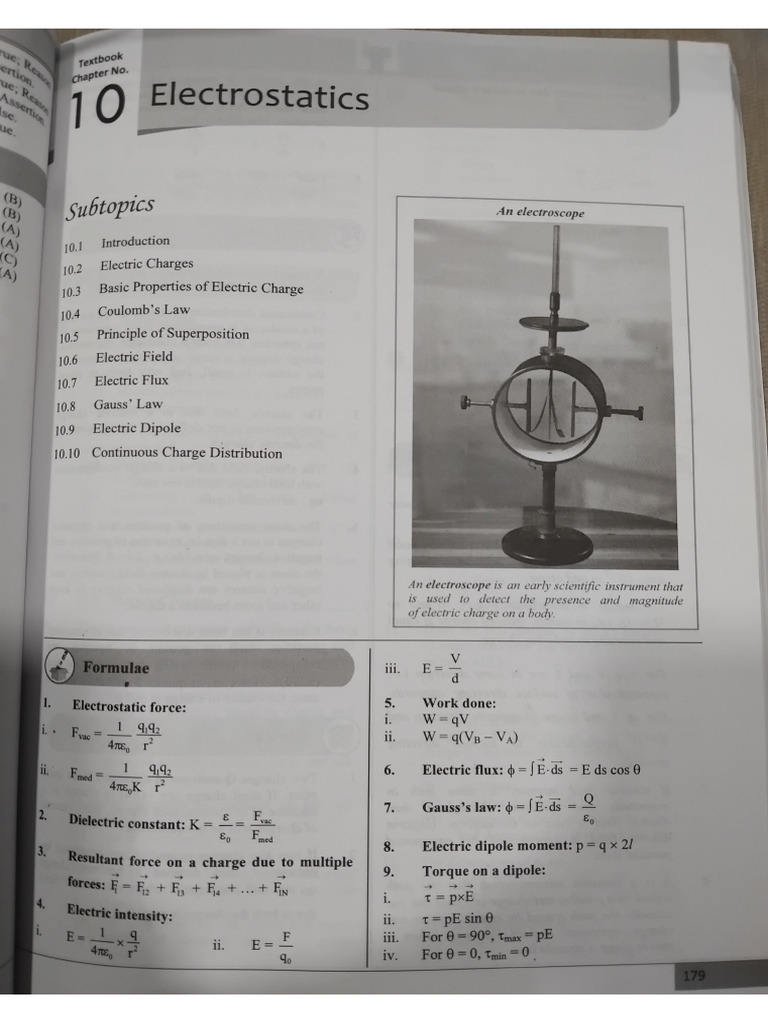Ch.10 - Electrostatics (XI) | PDF
