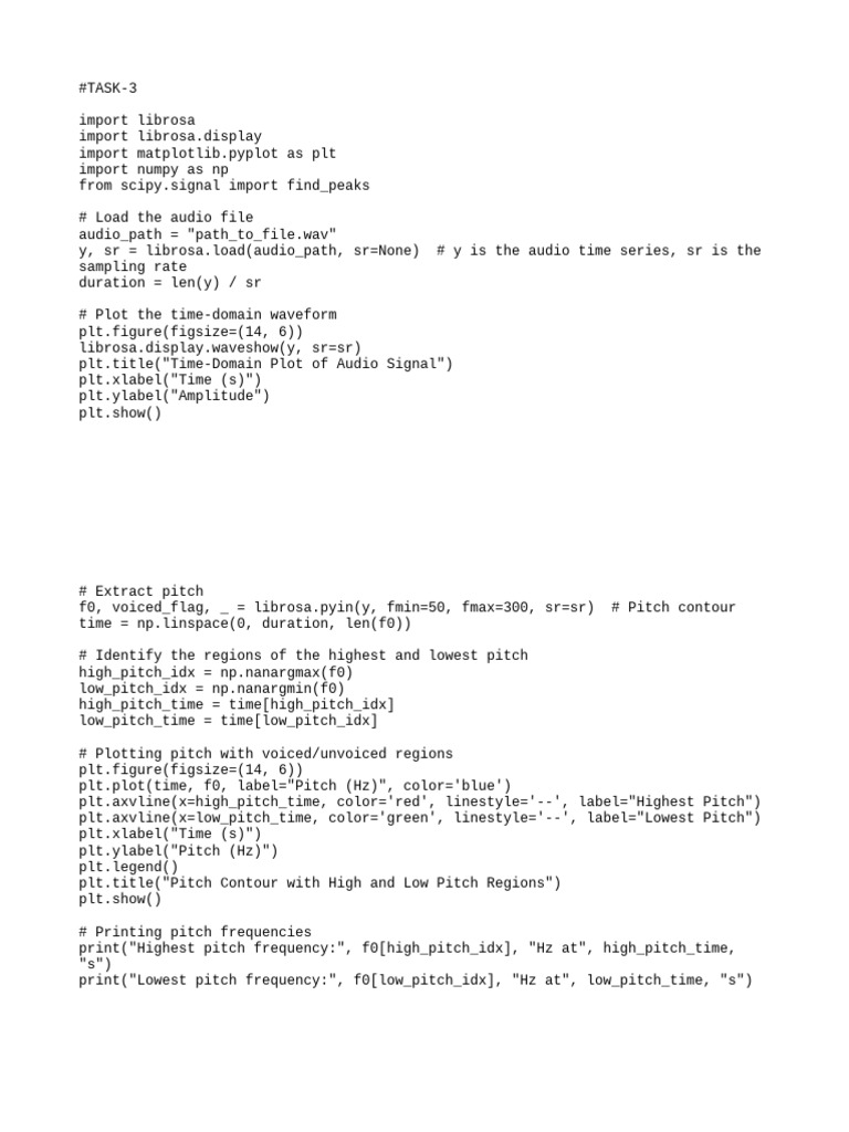 #TASK-3 CODE | PDF | Pitch (Music) | Information And Communications Technology