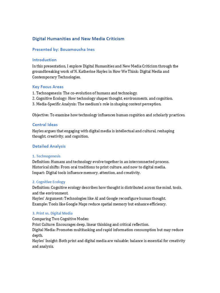 Digital Humanities Presentation | PDF | Creativity | Cognition