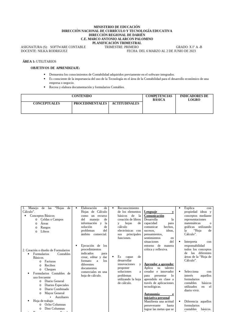 Soft Contable 11 | PDF | Contabilidad | Plan de estudios