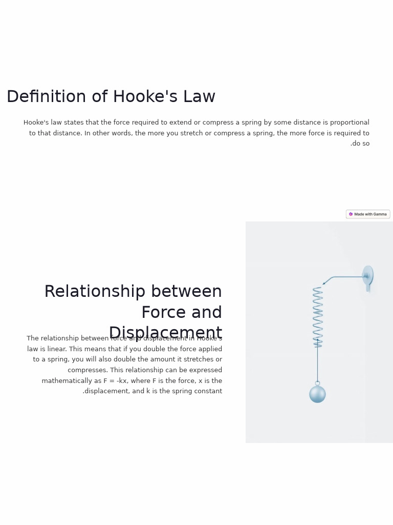 Introduction to Hookes Law | PDF | Elasticity (Physics) | Deformation ...
