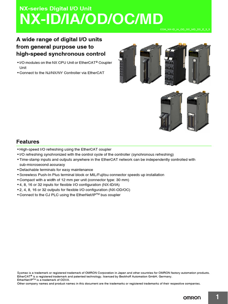 nx-series_digital_i_o_unit_-_nx-id_ia_od_oc_md_datasheet_en | PDF | Bipolar Junction Transistor ...