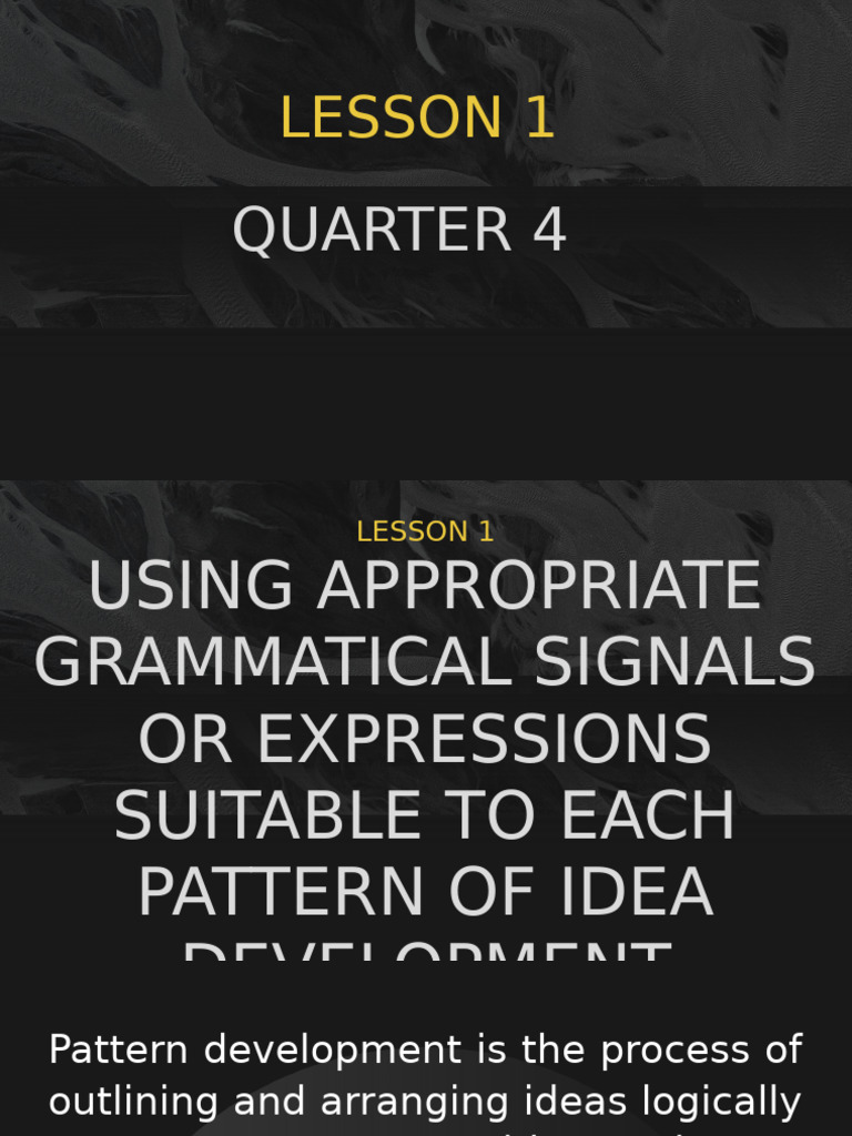 Week 1 Qtr. 4 Pattern of Idea Development | PDF | Causality | Psychology
