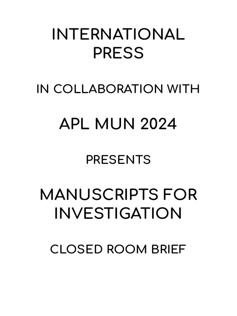 Aplmun'24 Manuscripts For Investigation | PDF | Elon Musk | Vladimir Putin