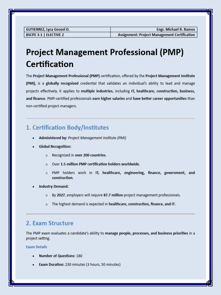 PROJECT CERTIFICATIONS | PDF | Project Management Professional | Agile Software Development