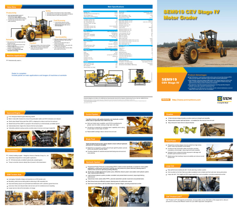 SEM_919_Motor_Grader | PDF | Truck | Engines