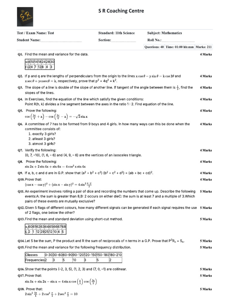 Class 11 Assignment | PDF