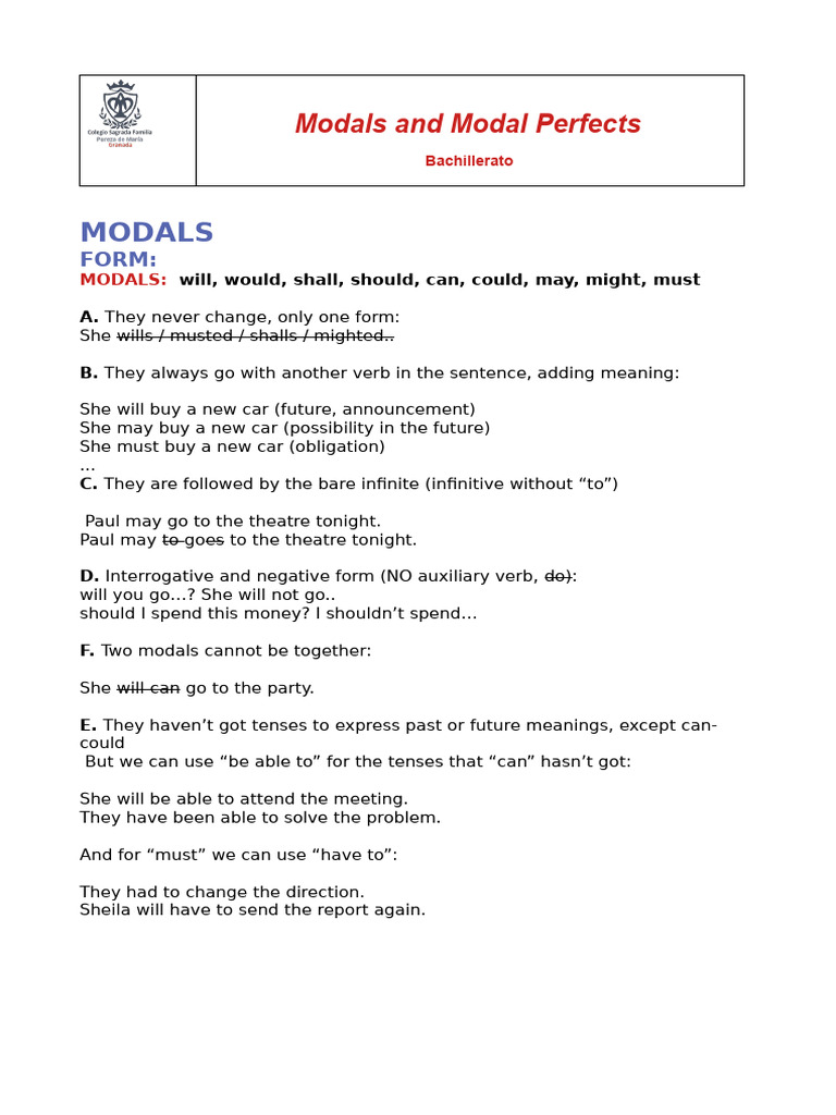 Modals and Modal Perfects 23-24 | PDF | Linguistic Typology | Grammar