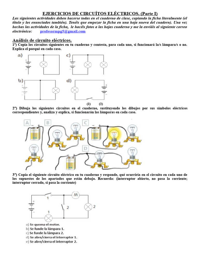 Ejercicios-de-circuitos-eléctricos-2ºACD | PDF