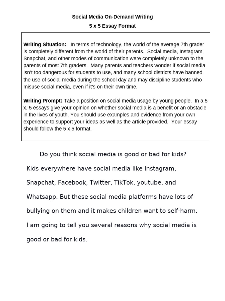 Social Media On Demand Writing Prompt | PDF | Social Media | Popular ...