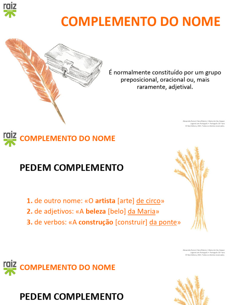 Resumo Complemento Do Nome | PDF | Portugal