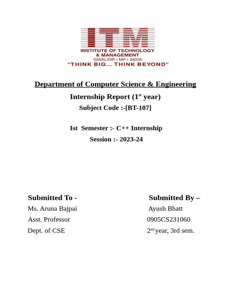 Ayush Internship (1) | PDF | C++ | Software Development