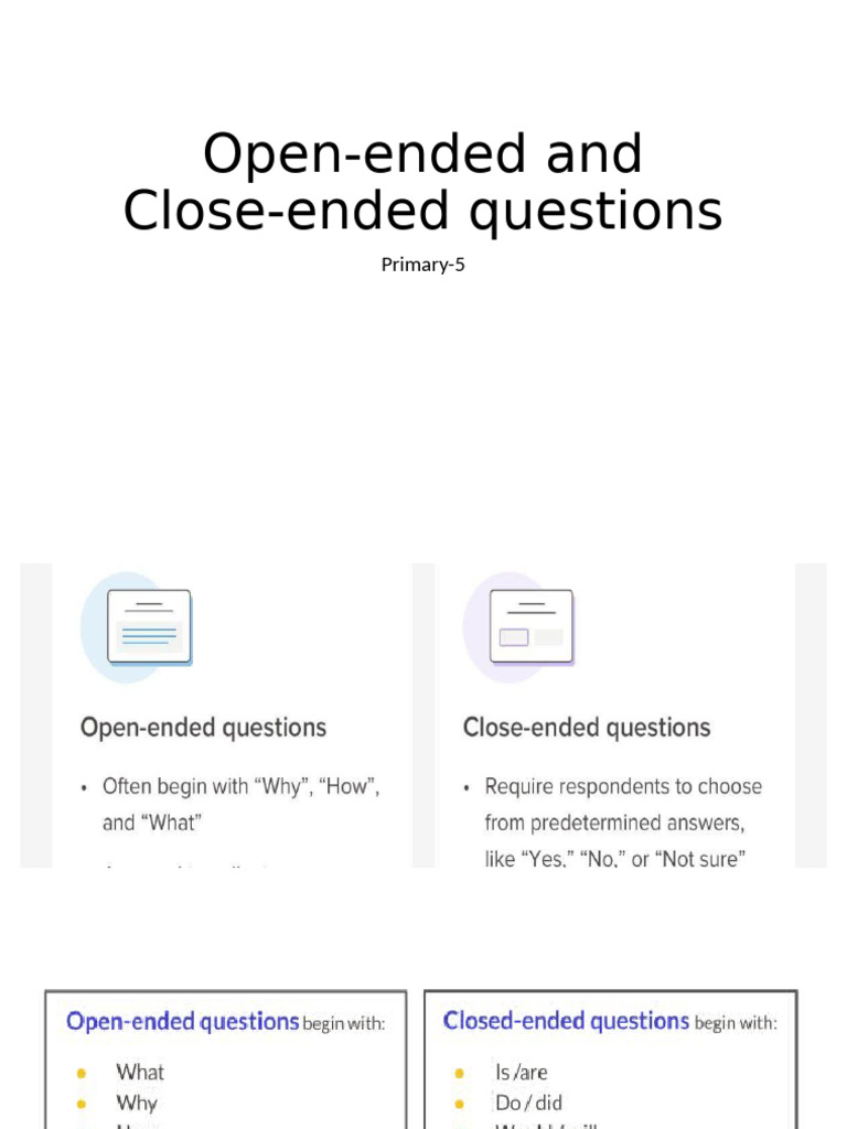 Open vs Close-ended Questions Guide | PDF