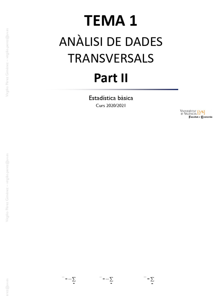 Tema 1 Analisi Dades Transversals PART II | PDF