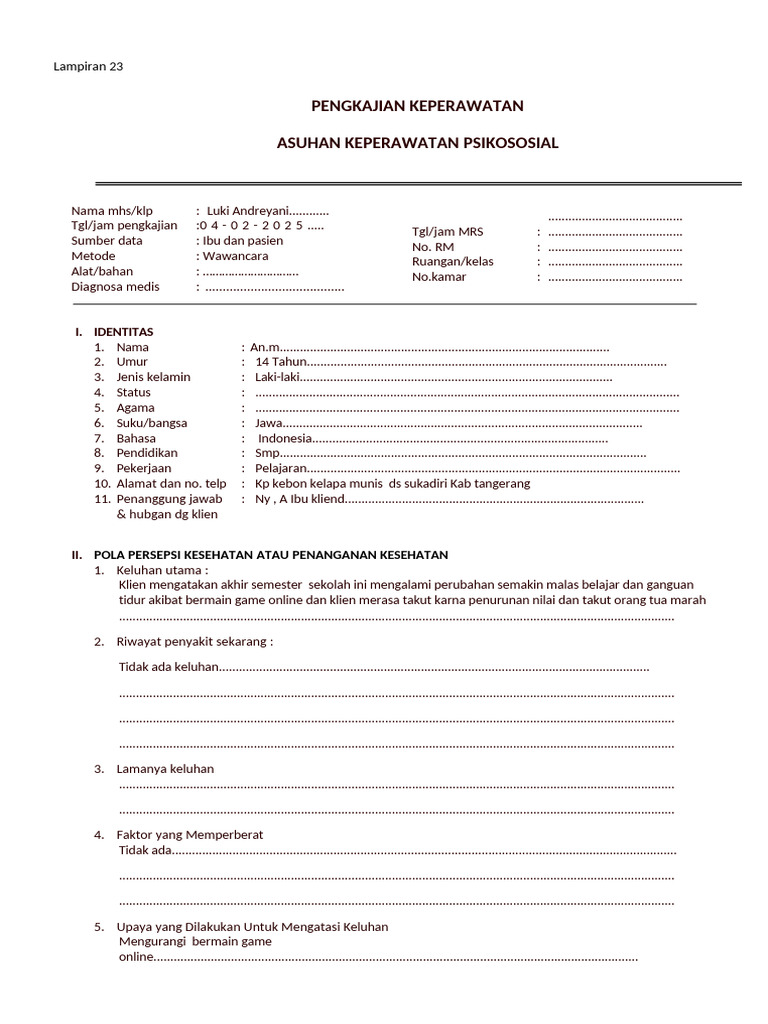 Askep Jiwa Komunitas Luki | PDF