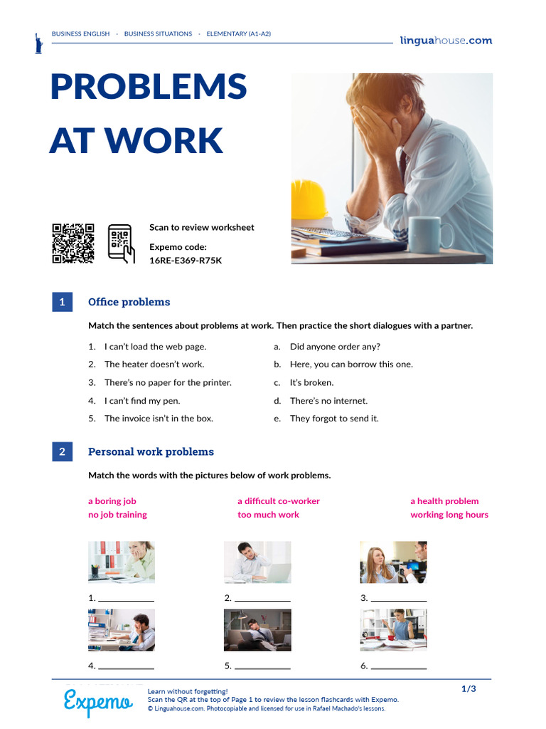 Problems at Work American English Student Ver2 | PDF