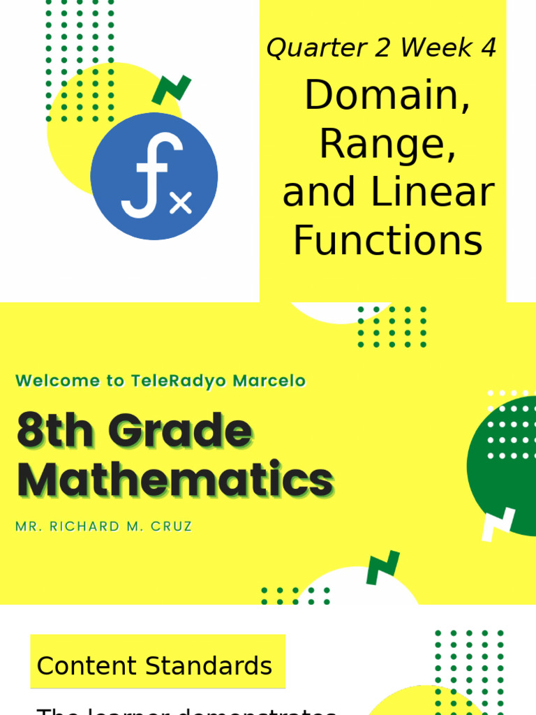 Domain and Range of Linear Functions | PDF | Function (Mathematics ...