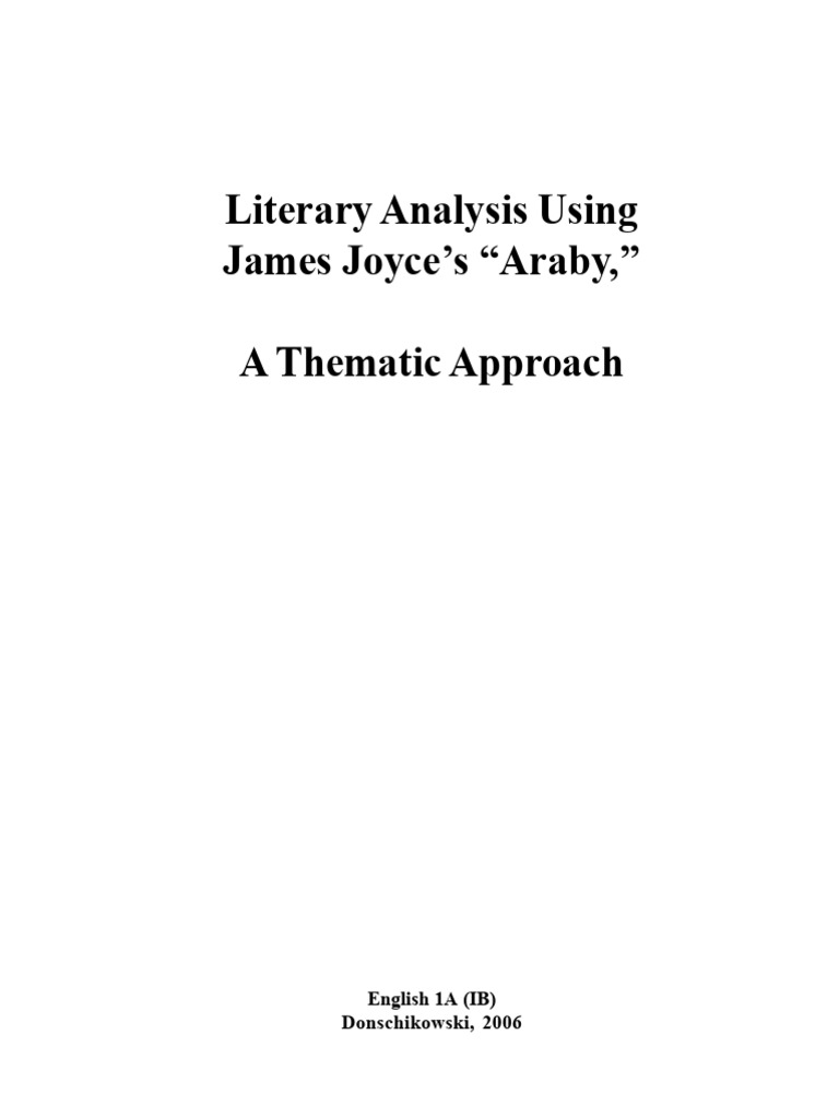 Analyzing Themes in Joyce's "Araby" | PDF | Essays | Narration