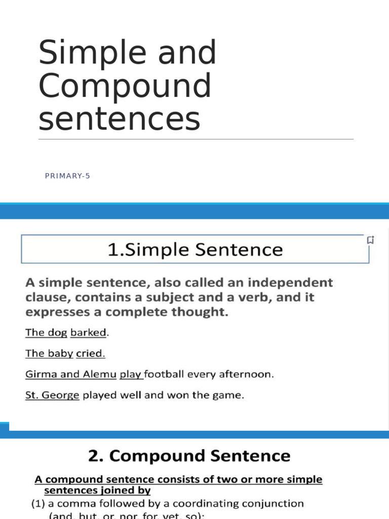 Simple and Compound Sentences | PDF