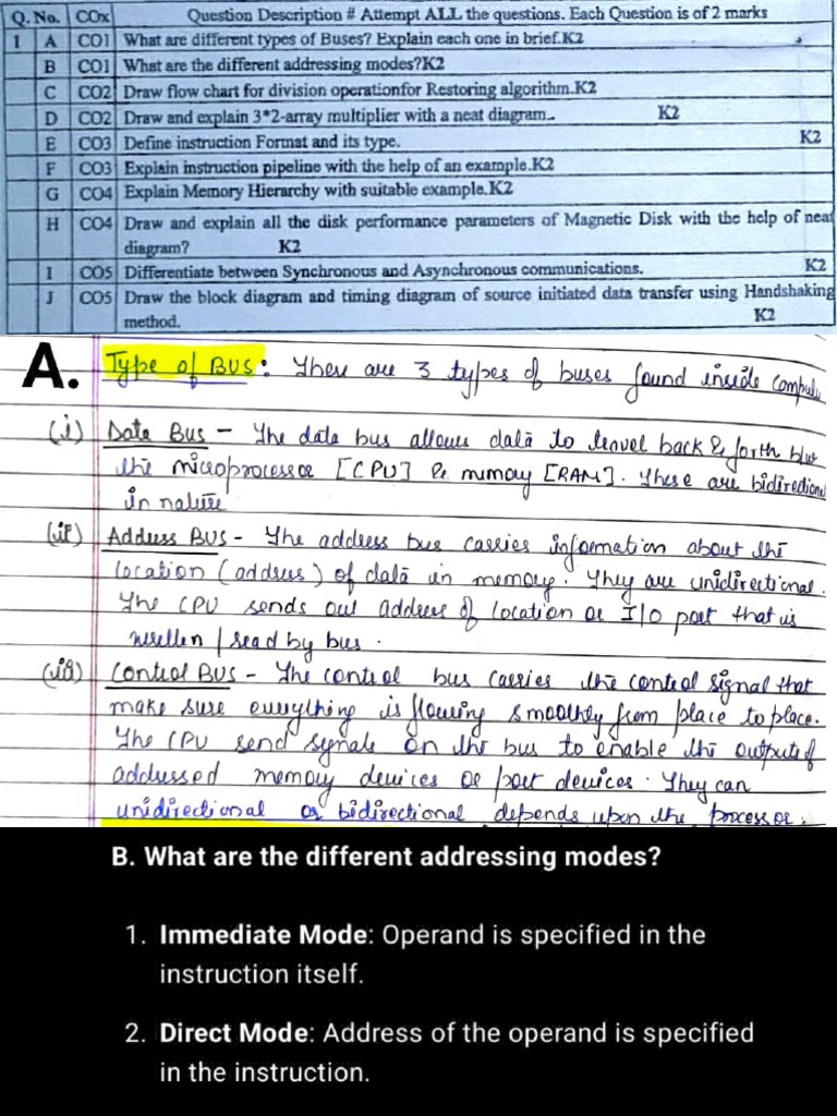 COA - 2 Marks Solution of Previous PUT - Bharat - Agg | PDF