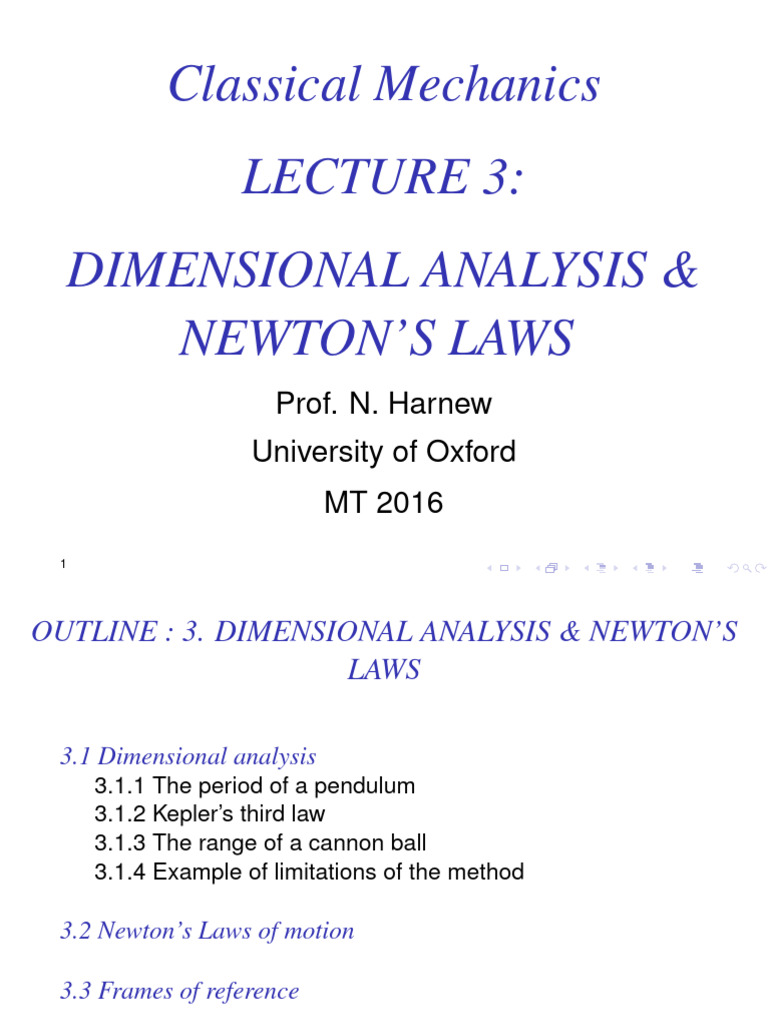 lecture3-mechanics-handout | PDF | Force | Special Relativity