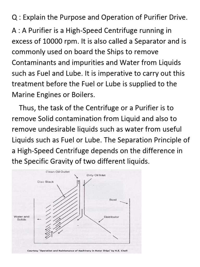 Purpose of Purifier Drive | PDF | Gear | Electric Motor